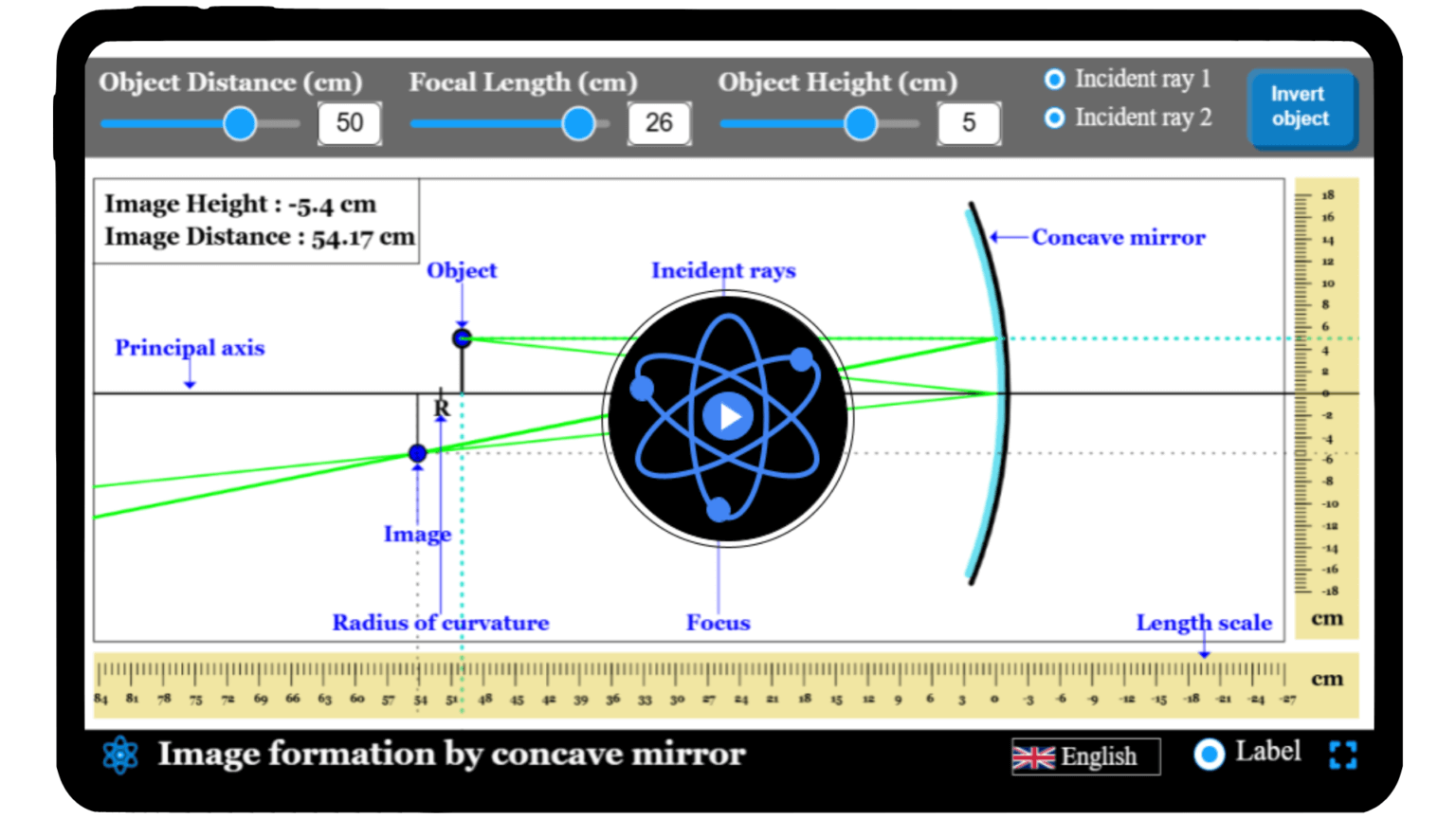 Concave mirror simulator - Explerify.com
