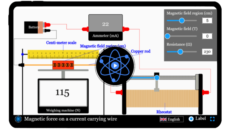 Magnetic force on a current carrying wire simulator - Explerify.com